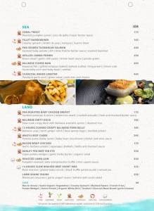 Azul Beach Club Food & Beverage Menus - Lunch / Dinner