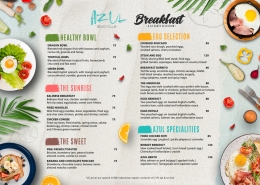Azul Beach Club Food & Beverage Menus - Lunch / Dinner
